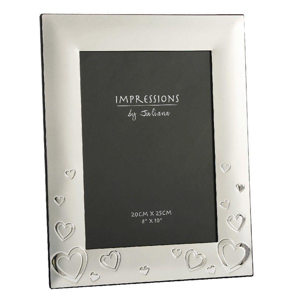 8x10 Silver Plated Hearts Photo Frame (Widdop) – Gallery Gifts Online